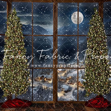 Frosted Village Bay Window Fancy Fabric And Props