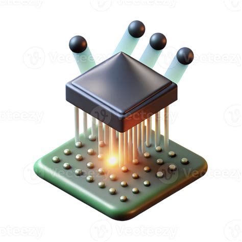 Serene Modern A Single Levitating Microchip Emitting Binary Code As