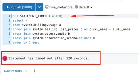 Databricks Sql Warehouse Workflows Jobs Timeout