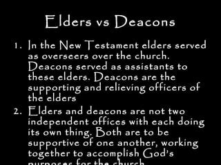 Elders And Deacons Ppt