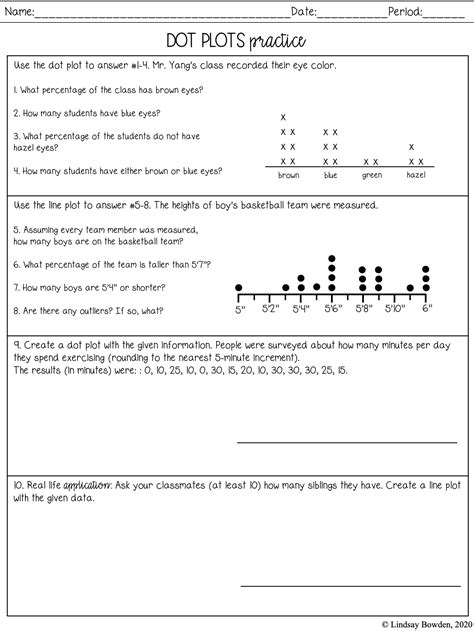 Dot Plots Worksheet Printable Word Searches