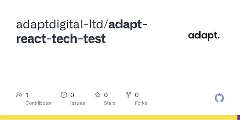 Github Adaptdigital Ltdadapt React Tech Test