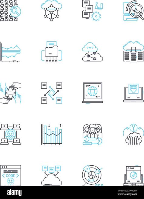 Mobile Computing Linear Icons Set Mobility Portability Connectivity