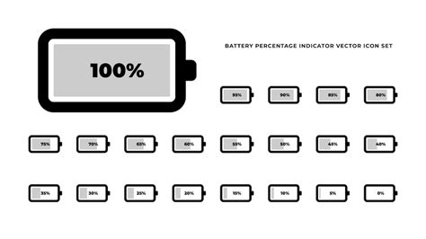 Premium Vector Battery Percentage Indicator Vector Icons Set