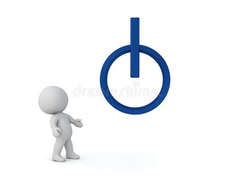 3d Character And An Input Output Symbol Stock Illustration