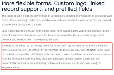 Prepopulation Of Webforms Webforms Seatable Forum
