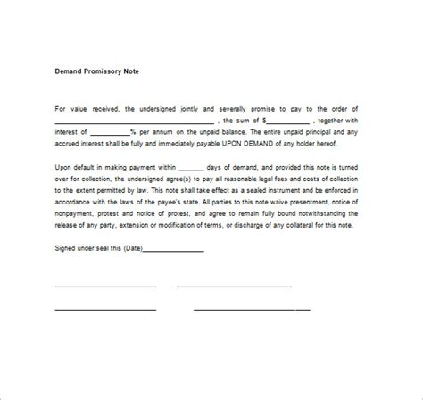 Note Payable Template