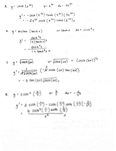 SOLUTION Derivatives Of Hyperbolic Functions Studypool