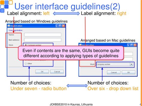 ppt method of gui layout arrangement along with user interface