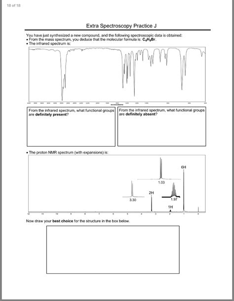 Solved Extra Spectroscopy Practice H You Have Just