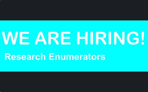 Call For Research Enumerators Apply Now