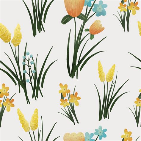 Spring Flowers Seamless Pattern 48043824 Vector Art At Vecteezy