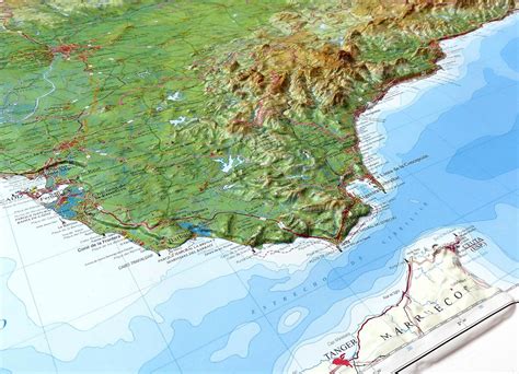 Relief Map Andalusia Big As 3d Map