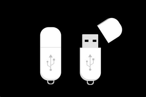 Premium Vector A White Usb Flash Drive Electronics Memory Vector