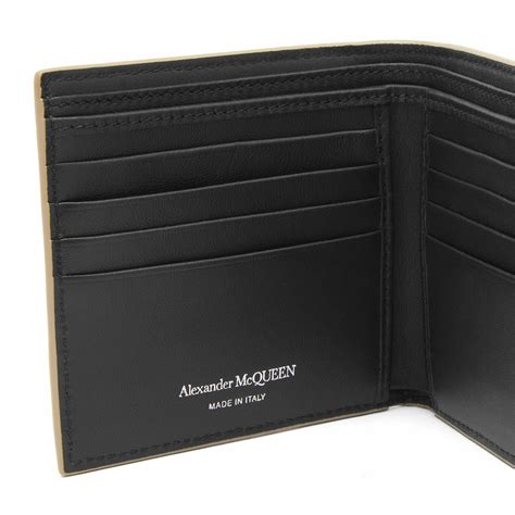 Alexander Mcqueen Mens Graffiti Logo Billfold Wallet In Beige
