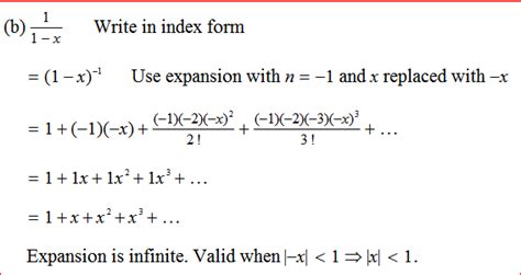 Calculus Dont Understand Why This Binomial Expansion Is Not Valid For X 1 Mathematics