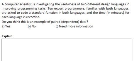 Solved A Computer Scientist Is Investigating The Usefulness