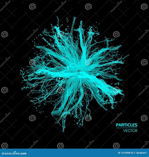 array with dynamic particles 3d futuristic technology style abstract