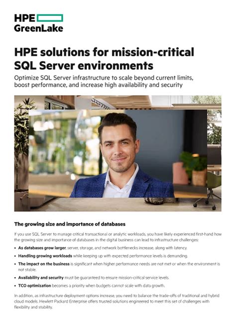 Hpe Solutions For Mission Critical Sql Server Environments
