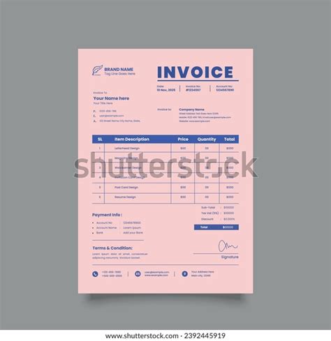 Creative Business Invoice Template 2024 Stock Vector Royalty Free 2392445919 Shutterstock