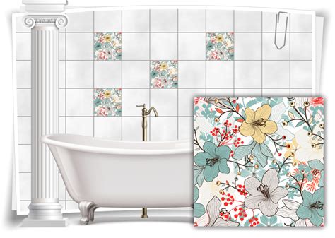Fliesen Aufkleber Fliesen Bild Mosaik Kachel Struktur Orchideen Blumen Abstrakt Sticker Bad Wc