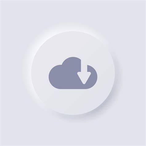 Cloud Download Icon White Neumorphism Soft Ui Design For Web Design Application Ui And More