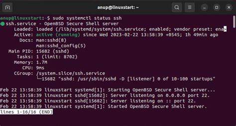 how to install and enable ssh on ubuntu linux start