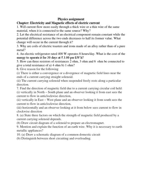 Physics Assignment Pdf