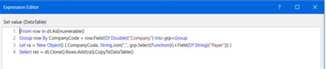 how to extract group of data in payer column based on company code of