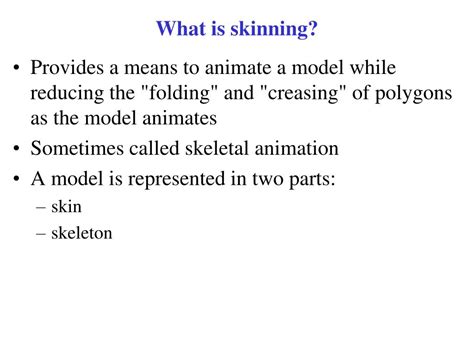 Ppt Cse 381 Advanced Game Programming Skeletal Animation And Skinning Powerpoint