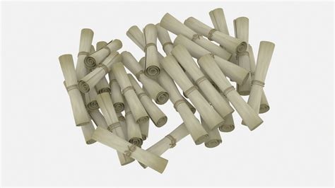 Artstation Paper Scrolls Pile Game Assets