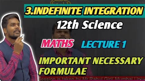 12th Mathschapter No 03 Indefinite Integrationlecture 1pradeep Giri Youtube