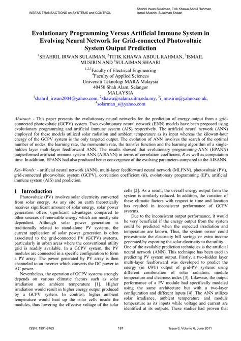 pdf evolutionary programming versus artificial immune system in
