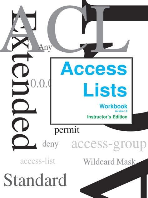 Access List Solution Access Lists Workbook Teachers Edition Pdf