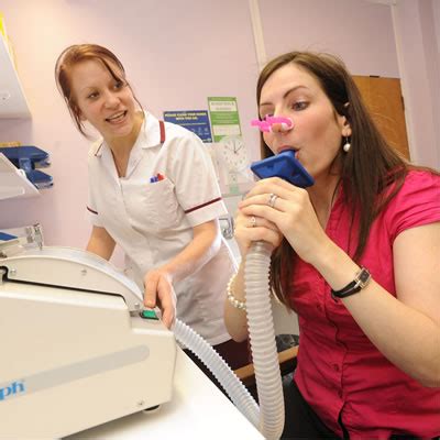 Girl Doing Lung Function Test
