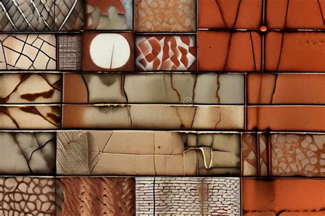 Texture Collage Close Up Of Textured Surfaces With Multiple Mate Stock Illustration