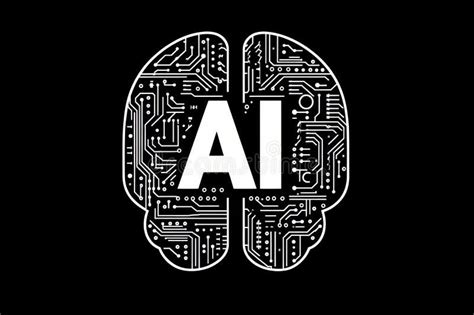 Concept Of Artificial Intelligence Represented By A Brain Design With Circuit Patterns Stock