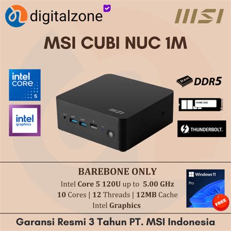 Promo MINI PC MSI CUBI NUC 1M Core 5 120U RAM SSD MSI CUBI NUC Core 5 120U FULL BAREBONE