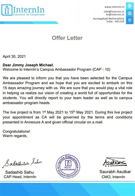 Jimmy Joseph Michael On Linkedin Internin Internship Opportunity Experience Work