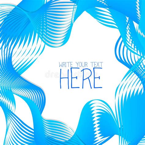 Abstract Line Template Summer Blue Background Stock Vector