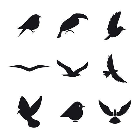 Set Of Isolated Icons On A Theme Birds 17545654 Vector Art At Vecteezy