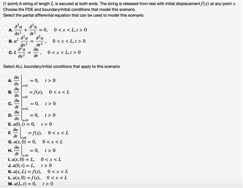 Solved A String Of Length L Is Secured At Both Ends The Chegg
