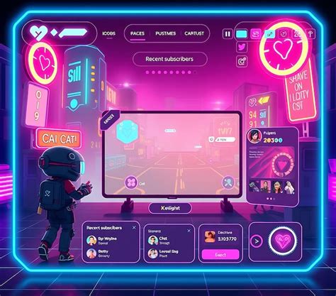 Cute Cyberpunk Layout For A Cyberpunk Gamer Featuring Neon Colors Cute