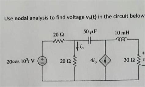 Solved Use Nodal Analysis To Find Voltage V T In The Chegg