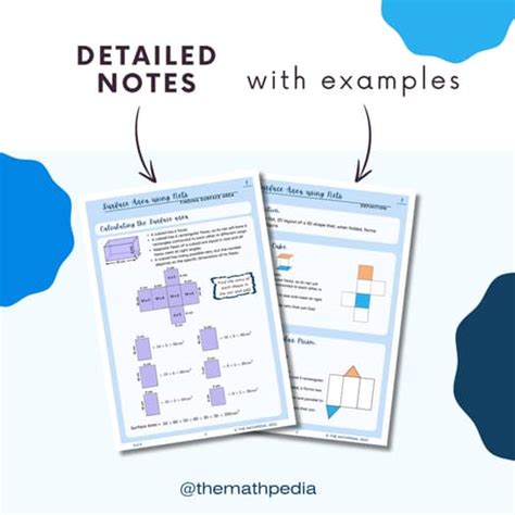 6th Grade Math Ccss 6 G A 4 Surface Area Using Nets By The Mathpedia