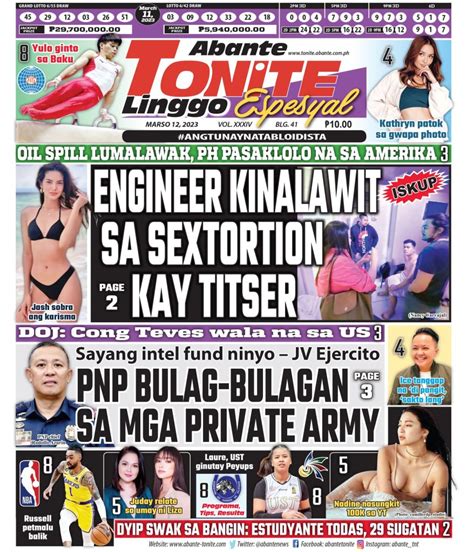 Tonite Front Page | Balita ngayong Marso 12, 2023 | Abante Tonite
