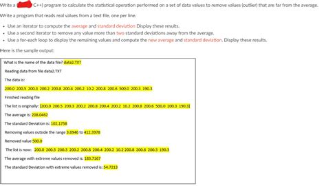Solved Write A C Program To Calculate The Statistical Chegg