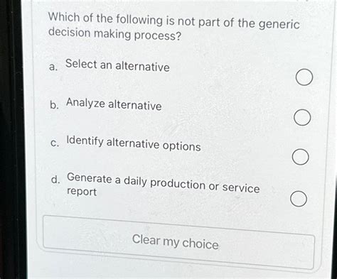 Solved Which of the following is not part of the generic | Chegg.com