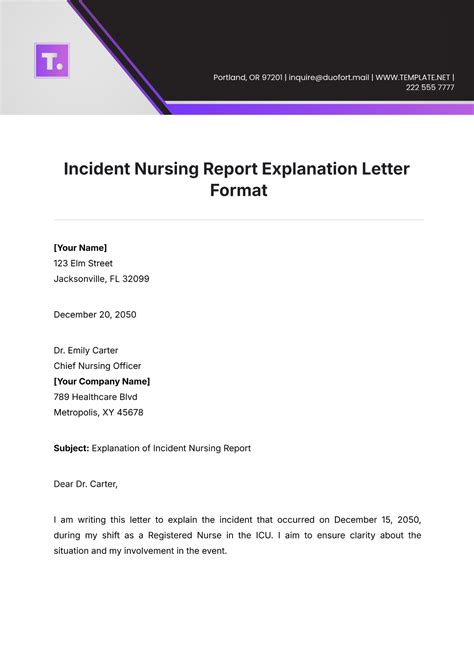 Free Nursing Letter Templates Editable And Printable