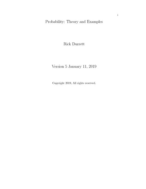 SOLUTION Probability Theory And Examples Rick Durrett Studypool
